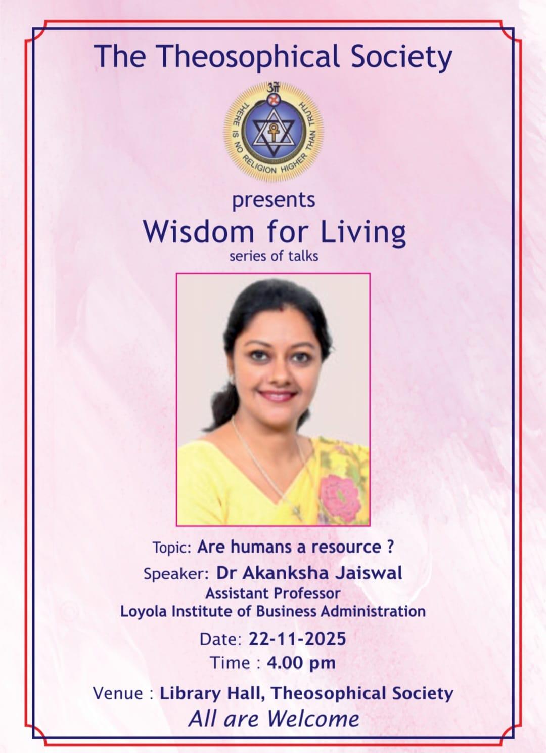 Are Humans a Resource? | TS Adyar